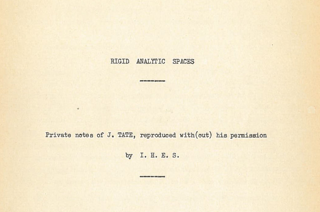 Le mathématicien John T. Tate vient de mourir à l’âge de 94 ans - IHES